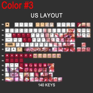 Ahri - the Nine-tailed Fox Lol Keycap Set, 147 Keys PBT Profile Cherry ...