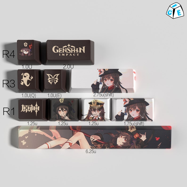 Gaming Genshin Impact Series Keycaps Yae Miko, Raiden Shogun, Keqing ...