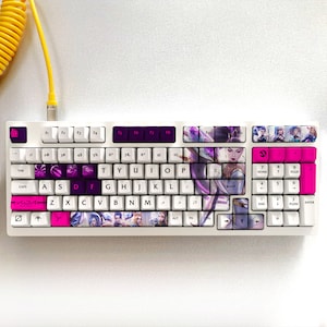 Prestige KDA All Out Kai'sa Keycap Custom , 127 Keys PBT for Mechanical ...