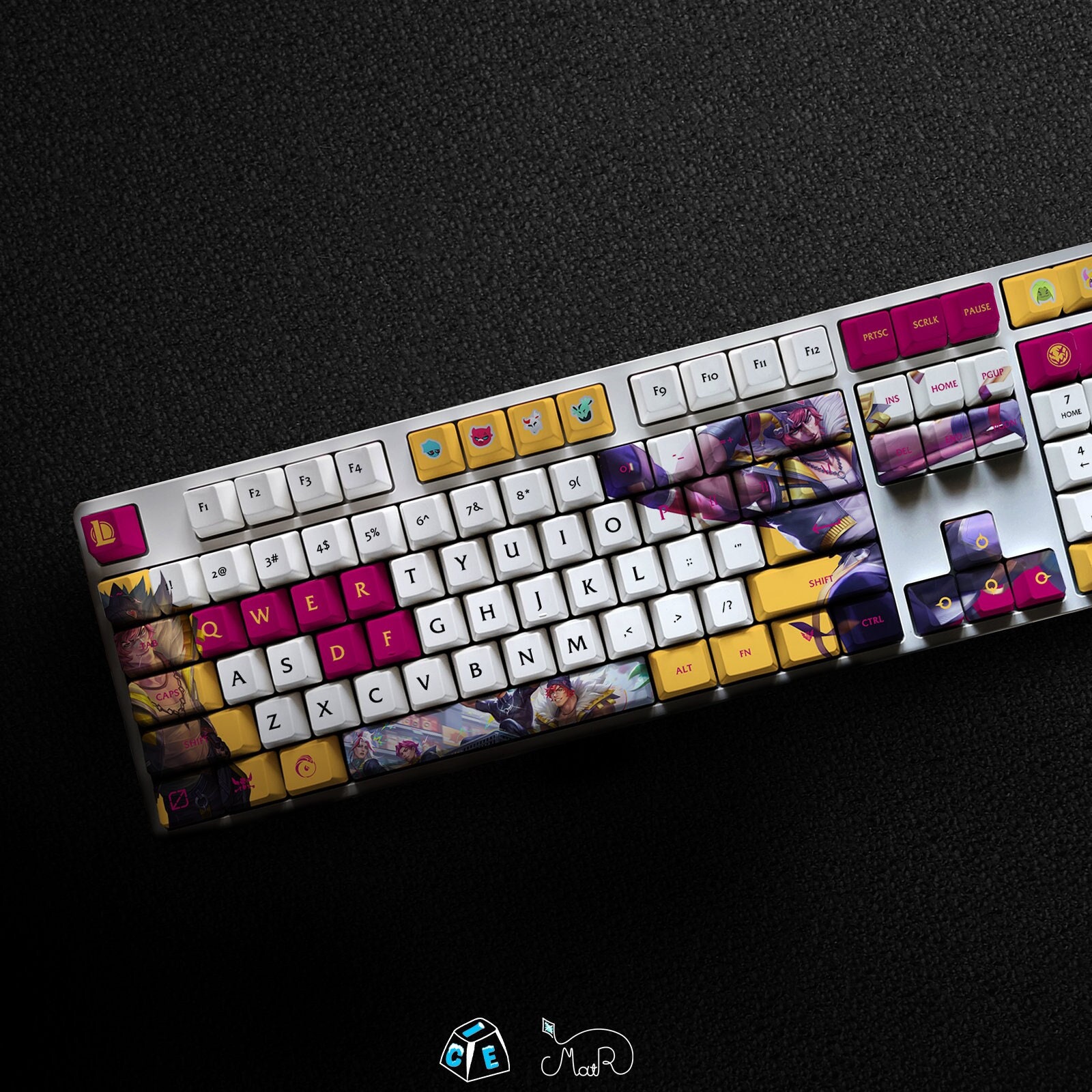 Sett the Boss Lol Series Keycap Set, 127 Keys PBT for Mechanical Keyboard OEM Profile HEARTSTEEL ...