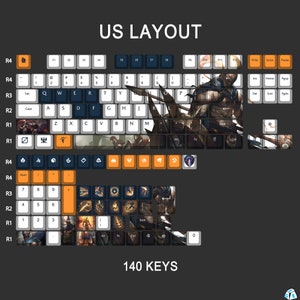 Pantheon - the Unbreakable Spear Keycap Set, 140 Keys PBT for ...