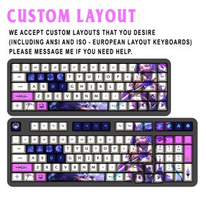 Akali - the Rogue Assassin Series Keycap Set, 127 Keys PBT for Mechanical Keyboard OEM Profile ...