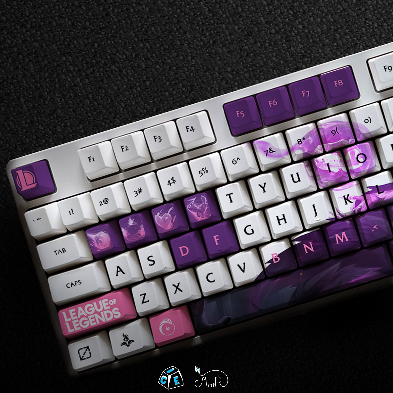 Ahri the Nine Tailed Fox LOL Series Keycap Set, 112 Keys PBT for ...