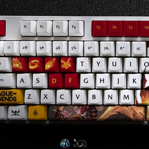 Shyvana the Half-dragon LOL Series Keycap Set, 112 Keys PBT for Mechanical Keyboard OEM Profile ...