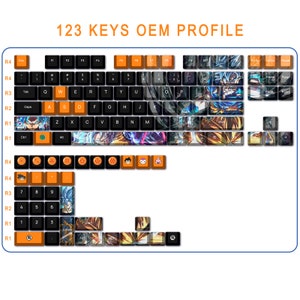 123 Keys Anime Keycap Set, Custom PBT Dye Subbed Keycaps for Mechanical ...