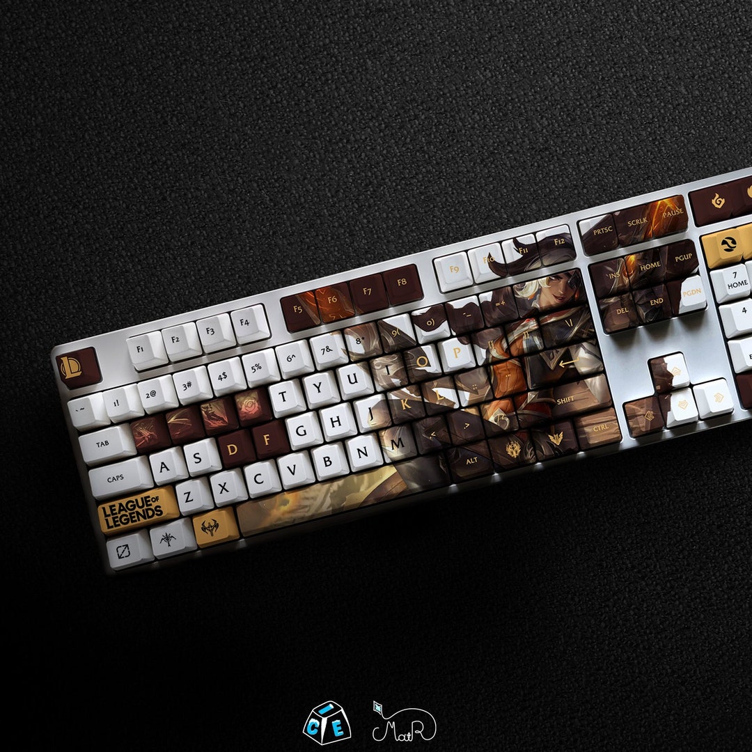 Samira - the Desert Rose LOL Series Keycap Set, 127 Keys PBT for Mechanical Keyboard OEM Profile ...