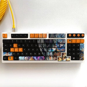 123 Keys Anime Keycap Set, Custom PBT Dye Subbed Keycaps for Mechanical ...
