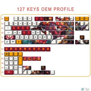 Viego the Ruined King LOL Series Keycap Set, 112 Keys PBT for Mechanical Keyboard OEM Profile ...