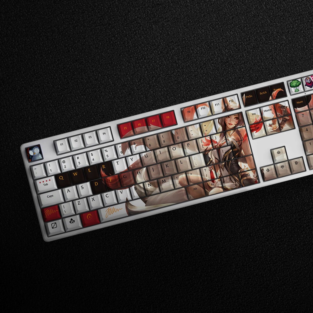 Risen Legend Ahri - Hall of Legends Skin Lol Keycap Set, 140 Keys PBT ...