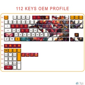 Viego the Ruined King LOL Series Keycap Set, 112 Keys PBT for Mechanical Keyboard OEM Profile ...