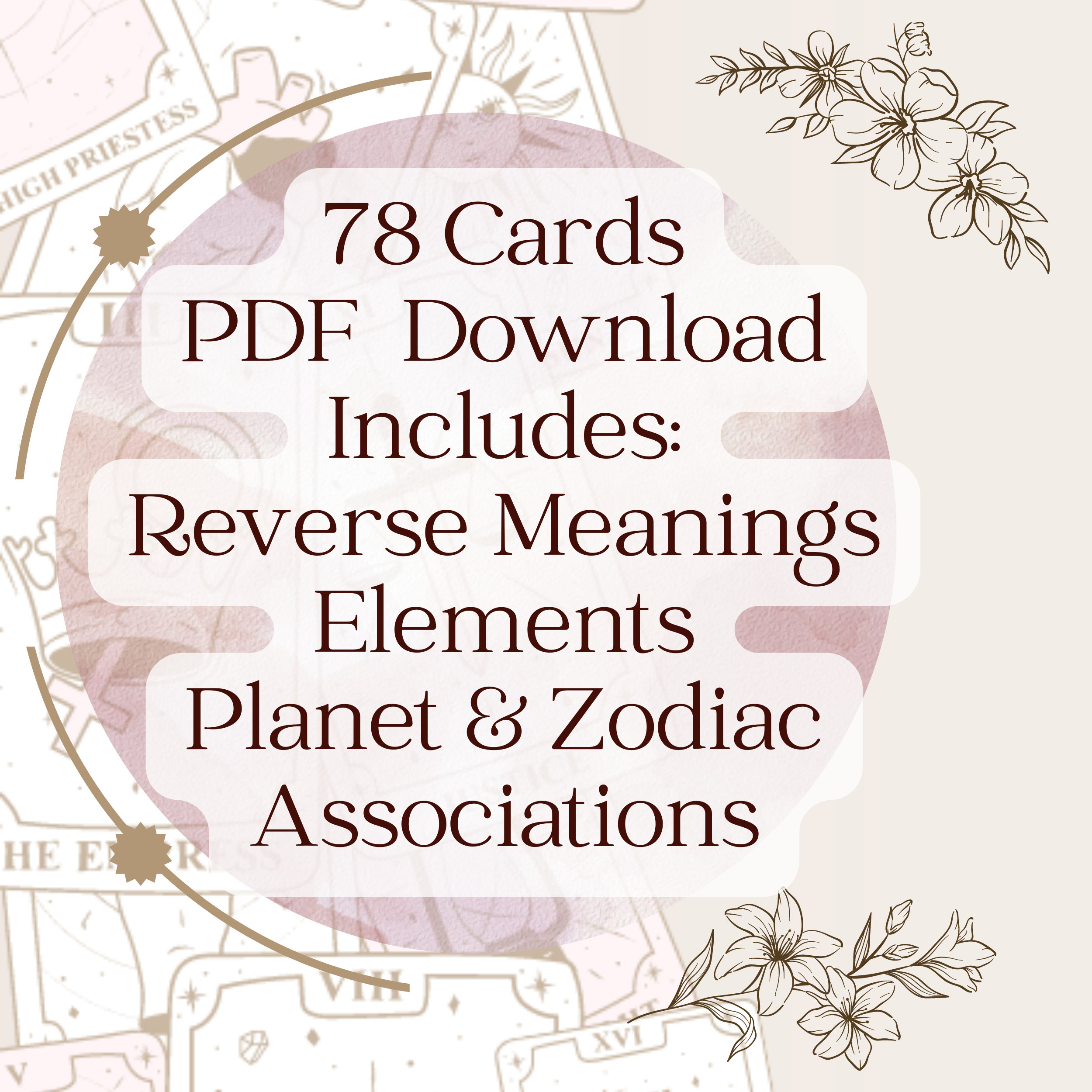 Tarot Flashcards - Digital Download Print Your Own Deck - Etsy