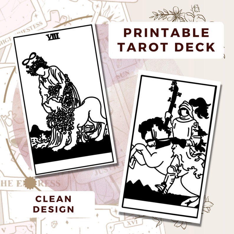 Tarot Flashcards - Digital Download Print Your Own Deck - Etsy