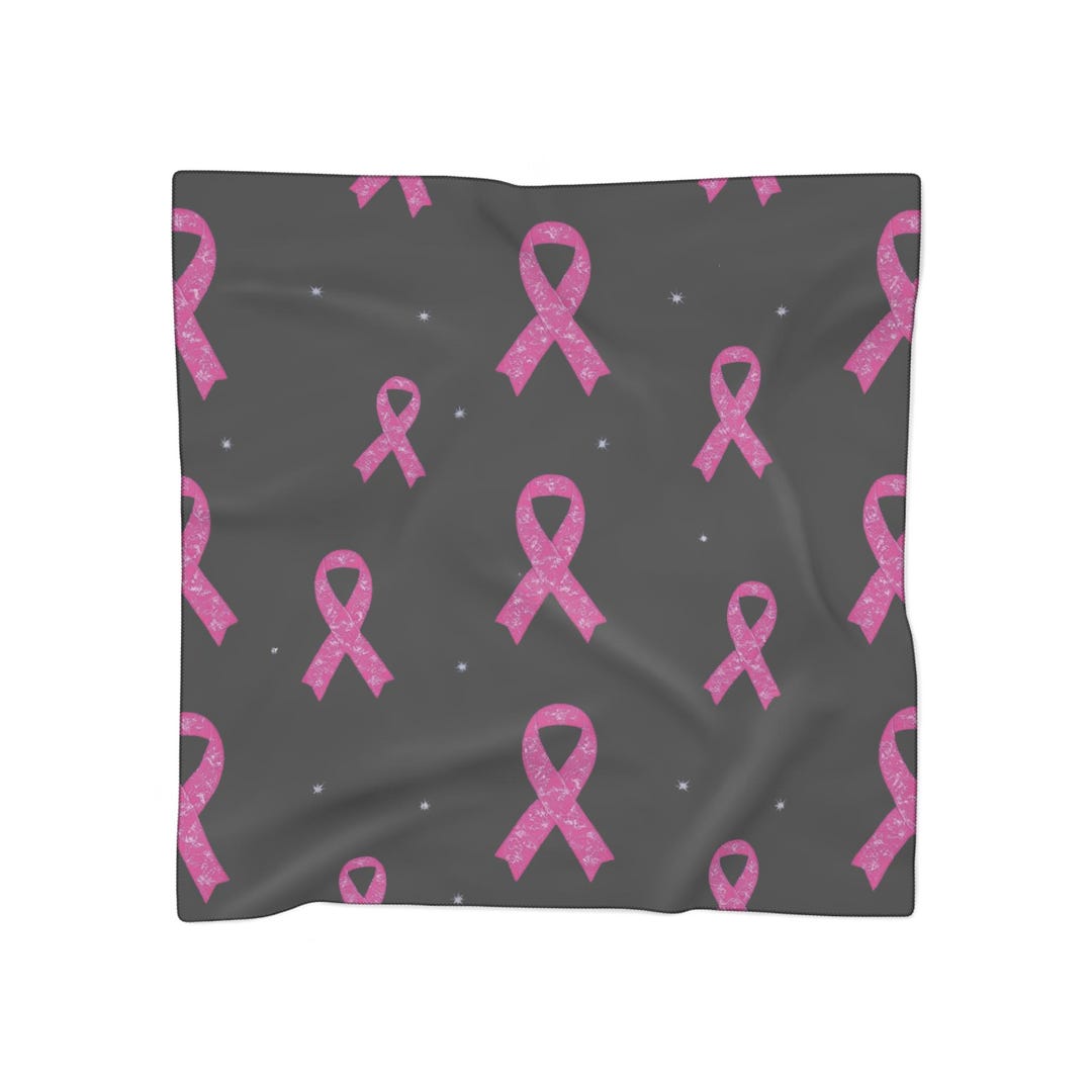 Breast Cancer Awareness Scarf Black With Pink Sparkle Ribbons Pink ...