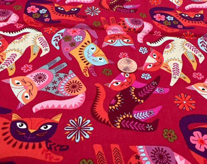 Stitch Cats by Nancy Nicholson for Clothworks. 100% Cotton. Sold by the ...