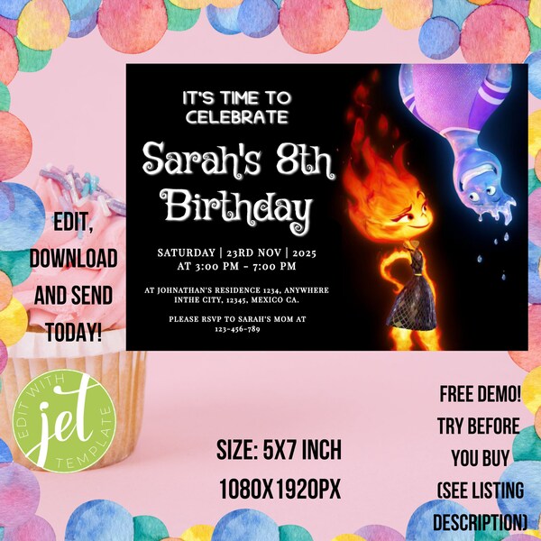 Elemental Birthday Party Invitation - Etsy Sweden