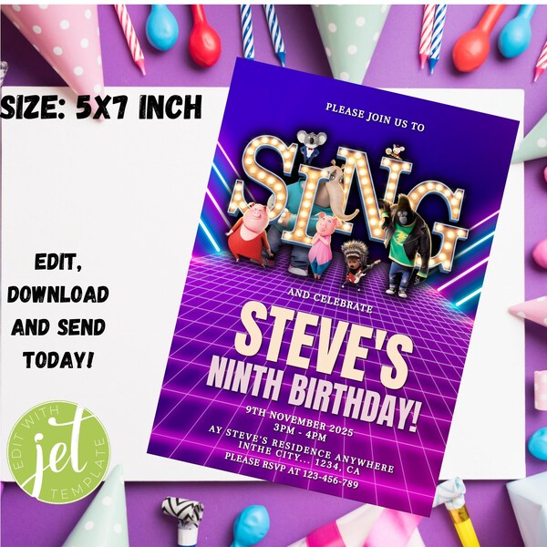 Sing the Movie Birthday Party - Etsy