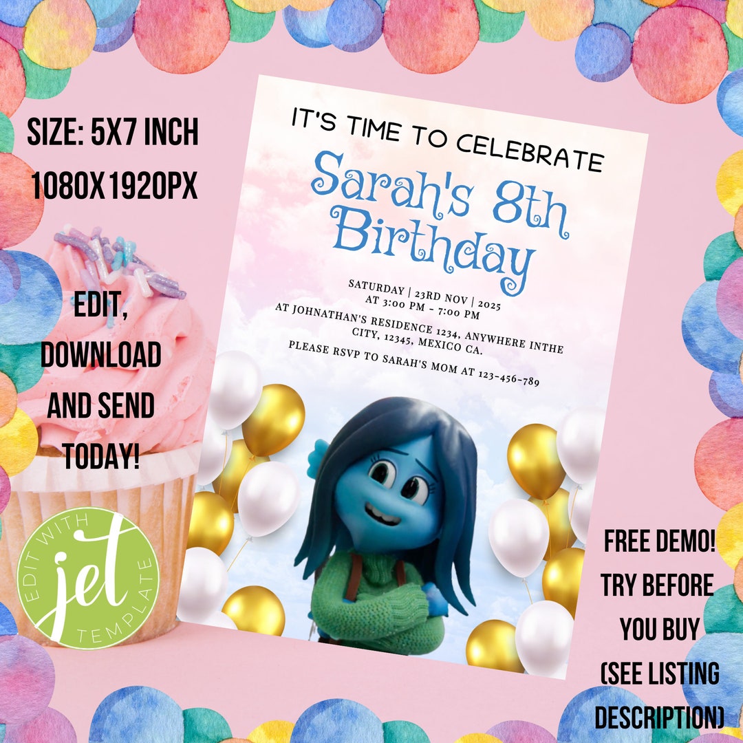 Editable Ruby Gillman Teenage Kraken Birthday Invitation - Etsy Australia