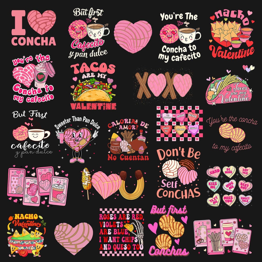 Mexican Valentine Png Bundle, Valentine's Day Png, Concha Valentine's ...