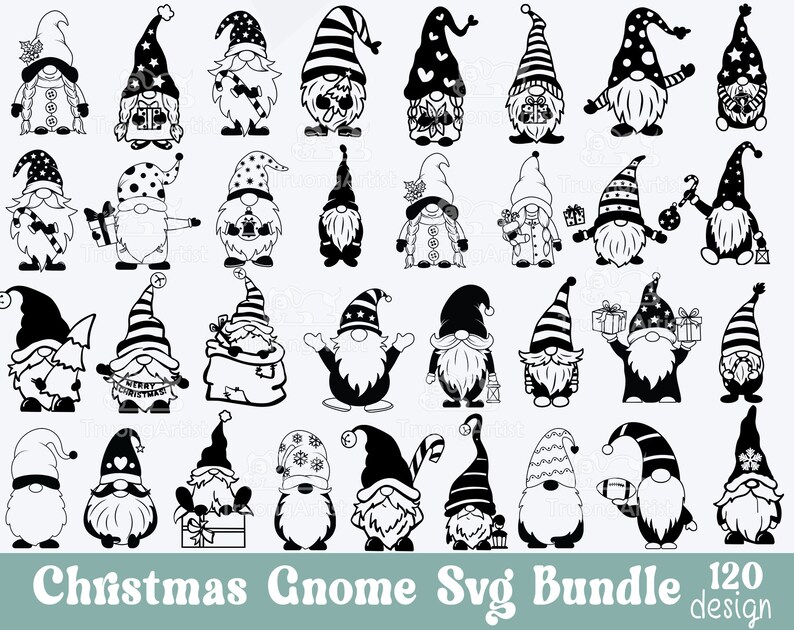 Christmas Gnome Svg Bundle Gnomes Svg Christmas Doodle Svg - Etsy