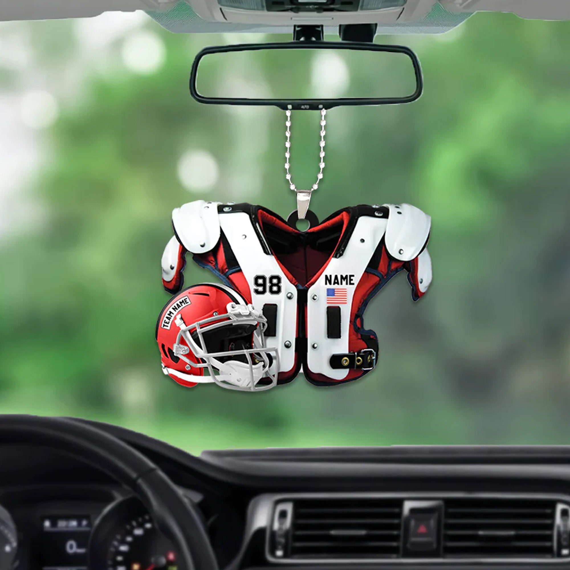 Personalized American Football Car Ornament Custom Name and - Etsy