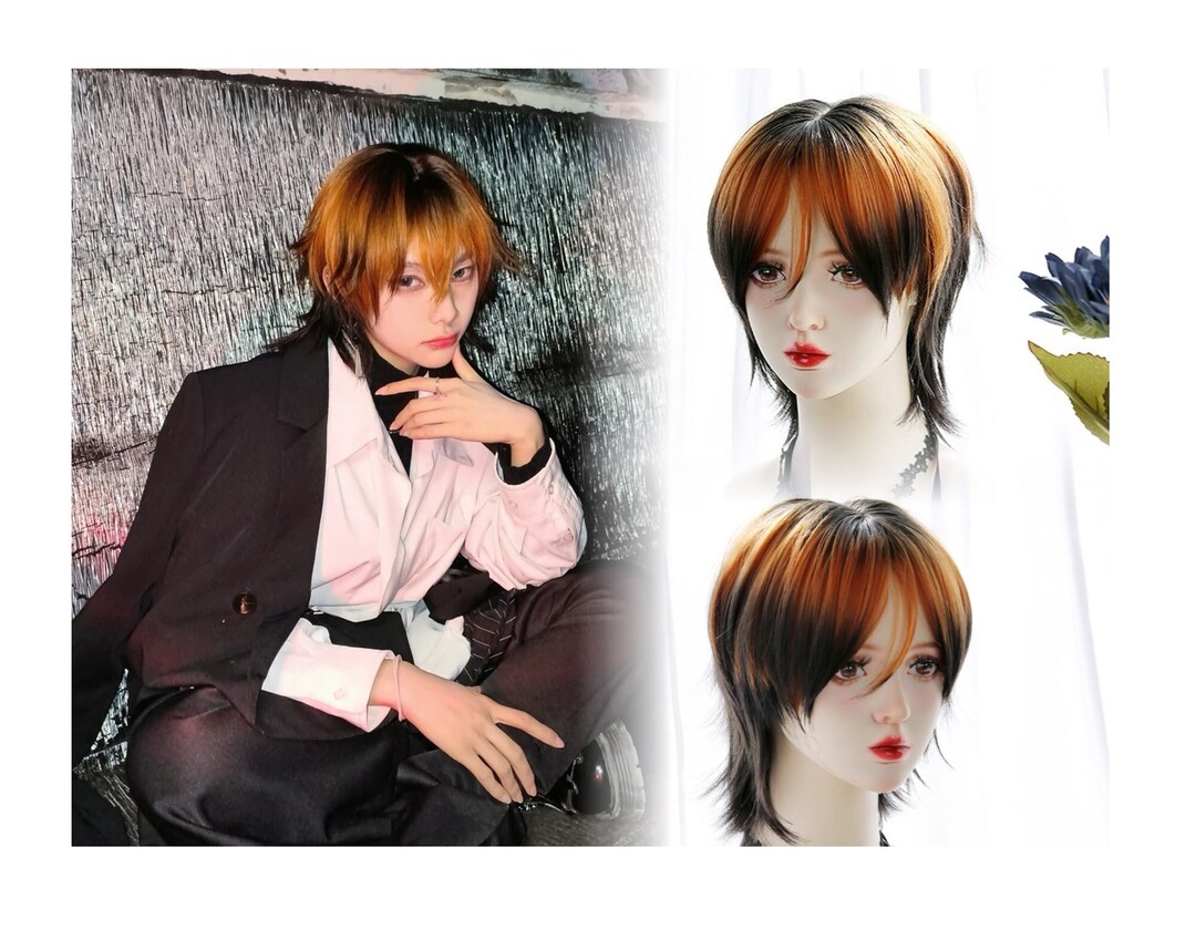 Mullet Short Natural Wigs With Bangs Wolf Cut Short Wigs for - Etsy