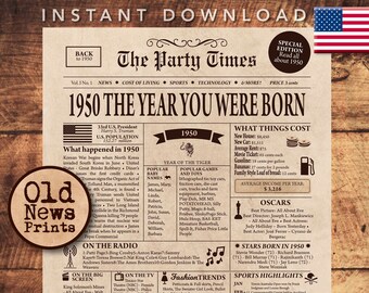 Back in 1950 Birthday Poster - Etsy