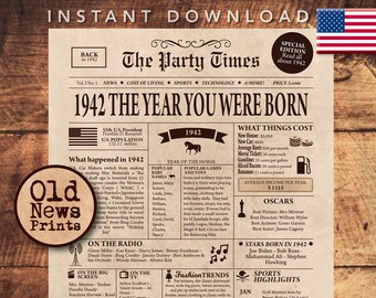 Back in 1942 Birthday Poster - Etsy