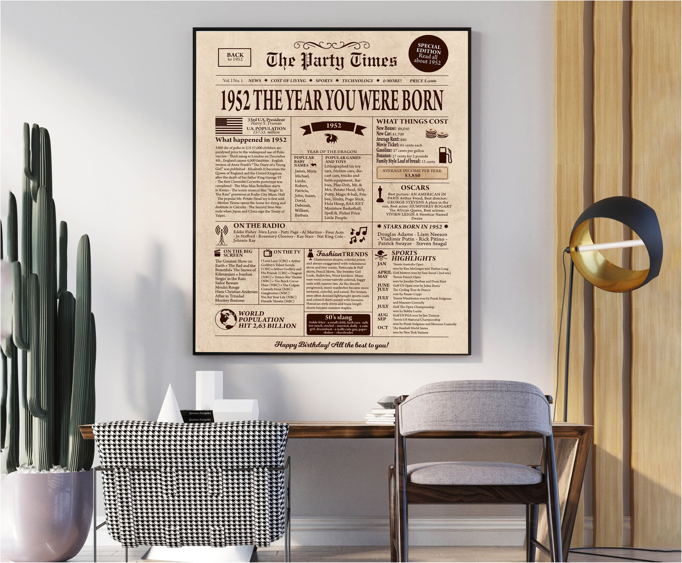41th Birthday Newspaper Poster Sign, Back in 1984, 41th Birthday Gift ...