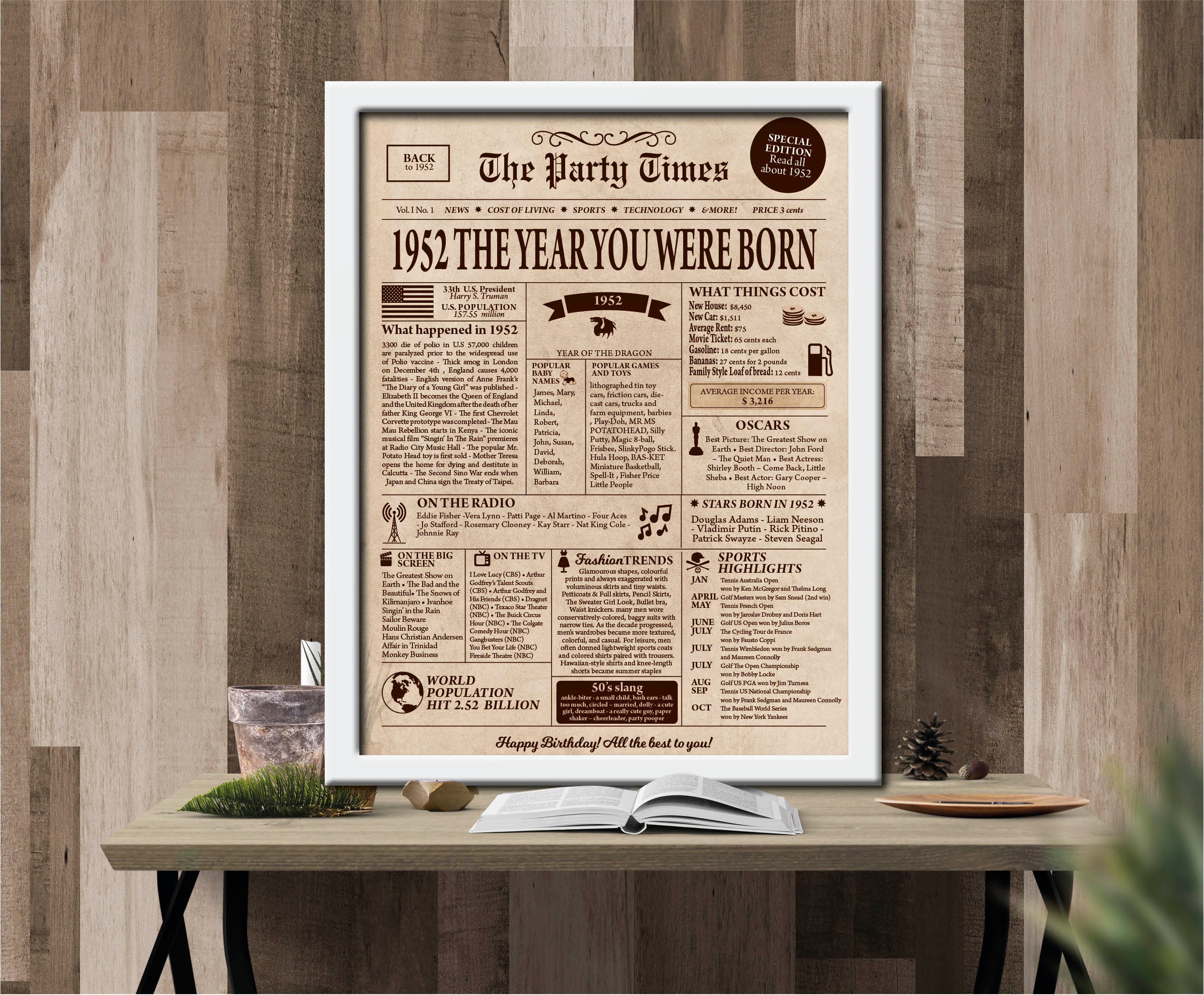 41th Birthday Newspaper Poster Sign, Back in 1984, 41th Birthday Gift ...