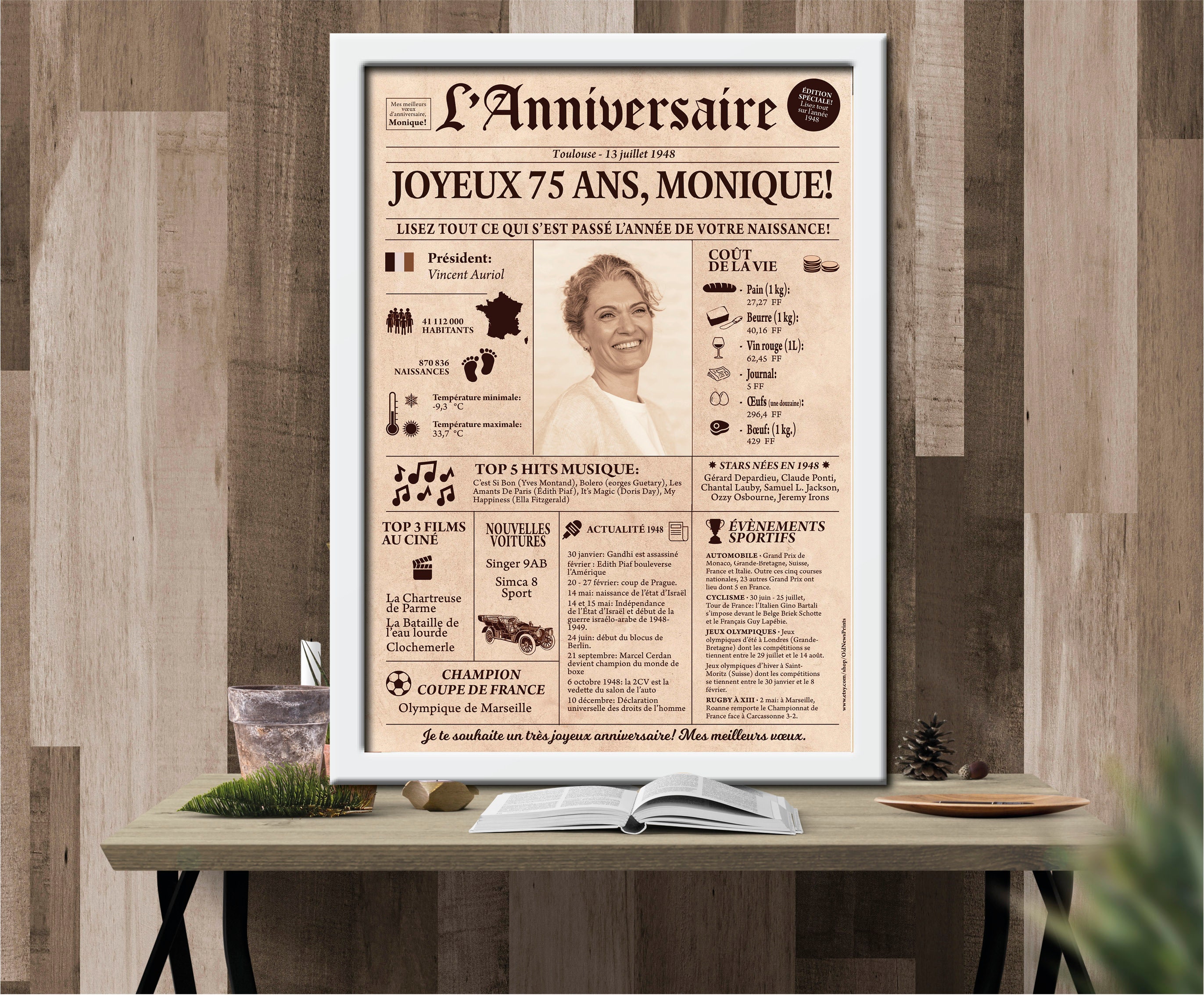 Cadeau anniversaire de mariage, Affiche journal rétro, Cadeau ... Cadeau anniversaire de mariage, Affiche journal rétro, Cadeau ...