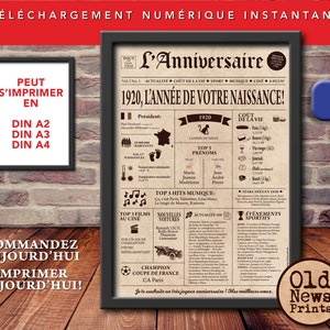 Affiche 1954 - Affiche année de naissance, anniversaire 71 ans, idée cadeau pas cher, décoration ...