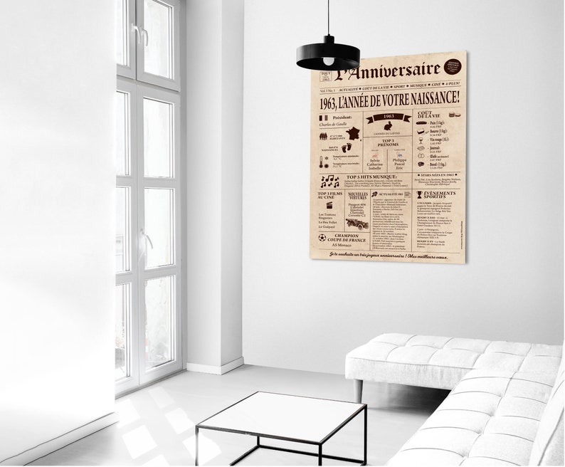 Affiche vintage 1974 Affiche année de naissance, anniversaire 50 ans, décoration fête ...