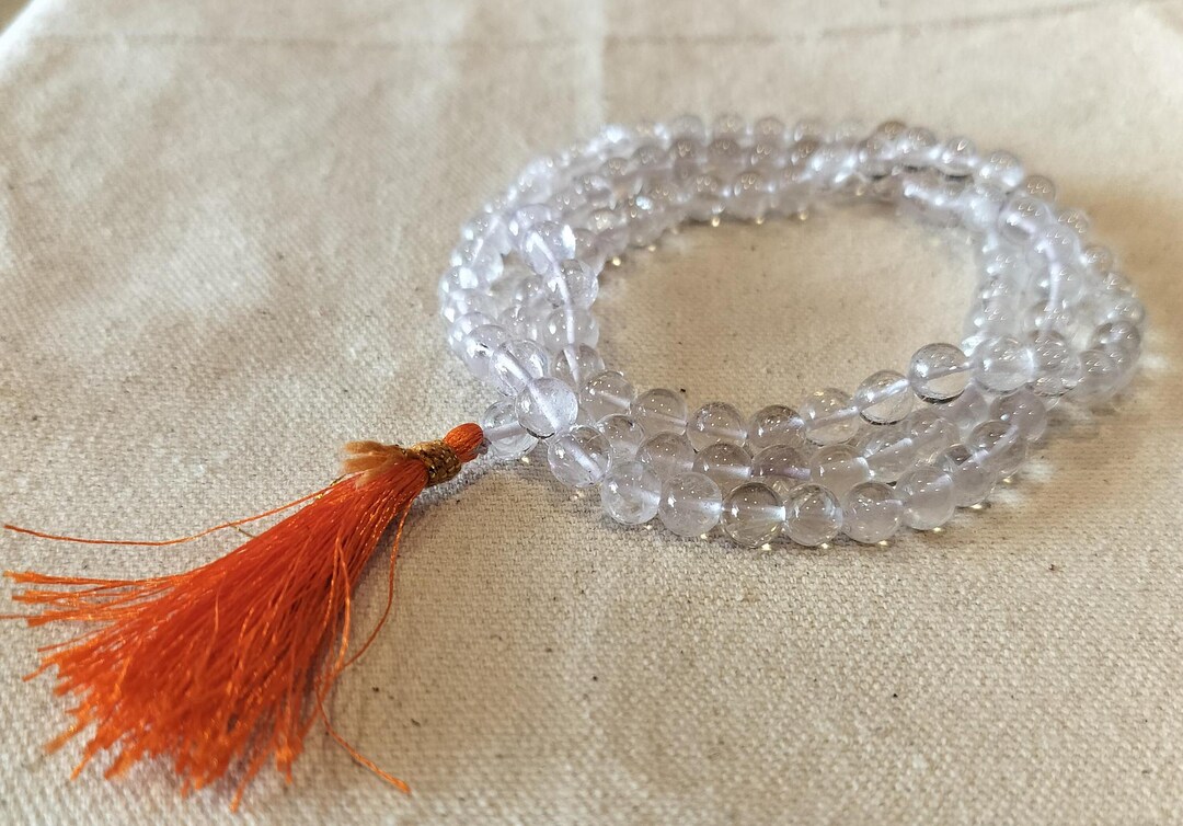 Sphatik Mala (crystal Mala), 108 + 1 Beads, for Meditation and Peace ...