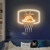 Basketball Hoop Neon Sign, Basketball Ball Neon Light, Basketball ...