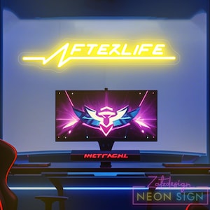 Afterlife Neon Sign, Gamer Sign, Cyberpunk Game Wall Art, Game Room ...