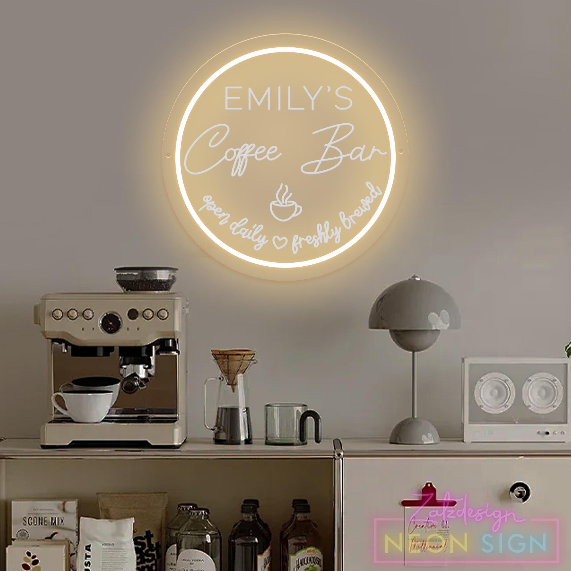 Custom Coffee Bar Sign for Kitchen, Custom Coffee Decor, USB Light up ...