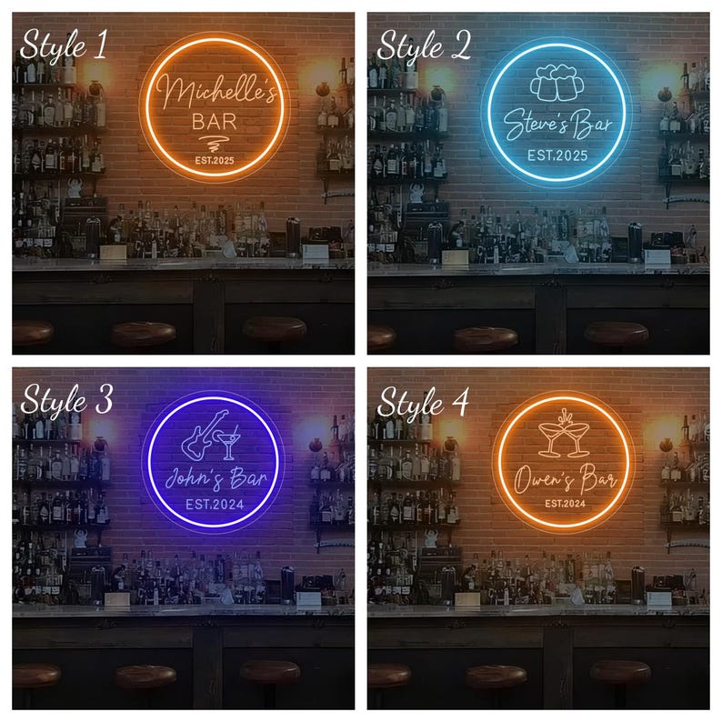 Custom Engraved Bar LED Neon Sign, Custom Home Bar Neon Sign, Home Bar ...