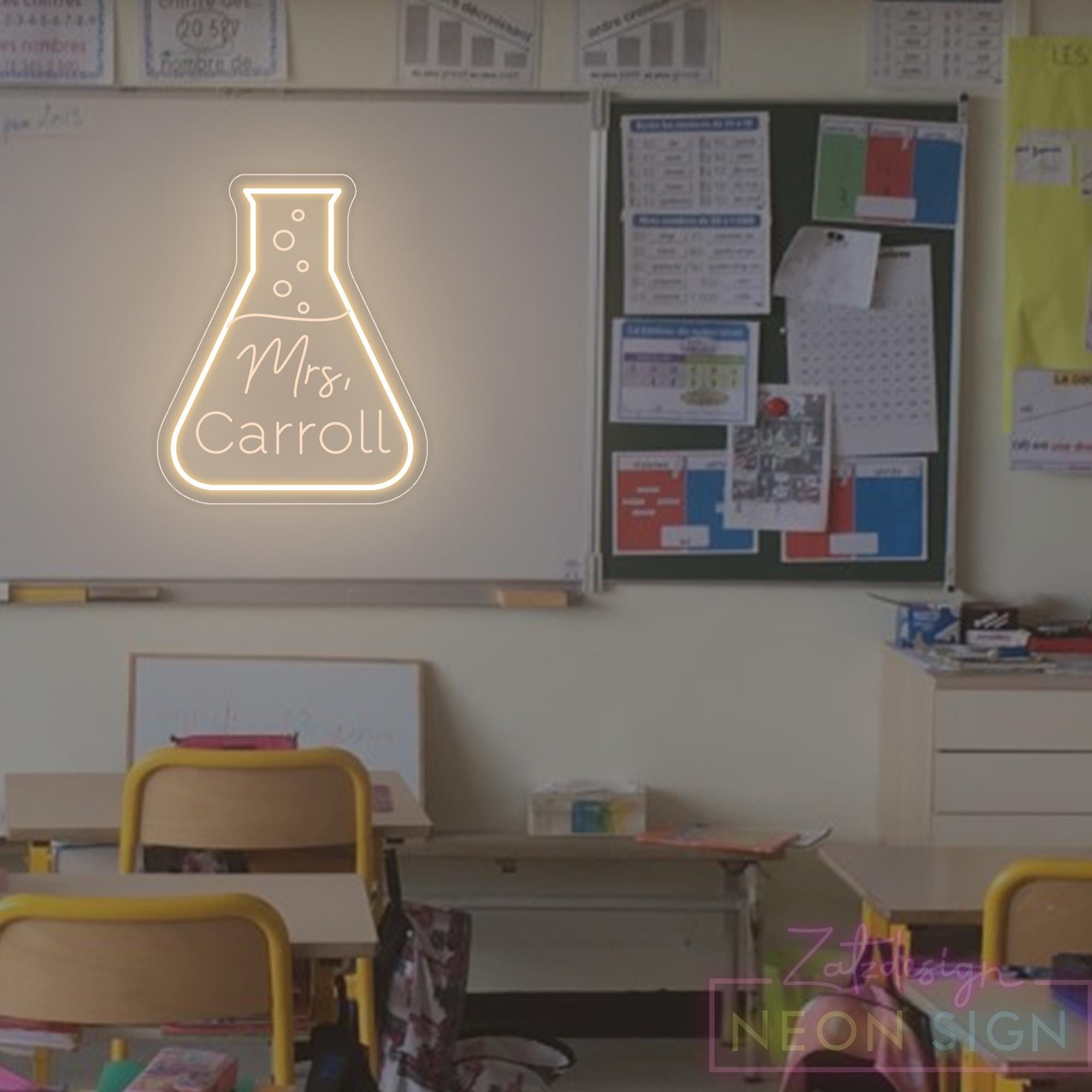 Custom Science Teacher Name Neon Sign, Science Classroom Wall Decor ...