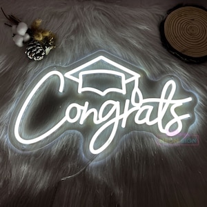 Congrats Led Sign Custom Graduation Decor, Led Neon Light Wall Decor ...