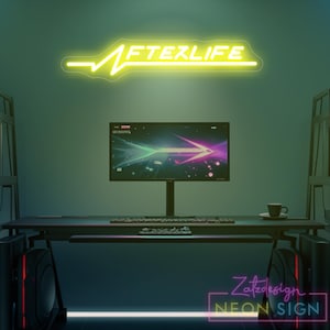 Afterlife Neon Sign, Gamer Sign, Cyberpunk Game Wall Art, Game Room ...