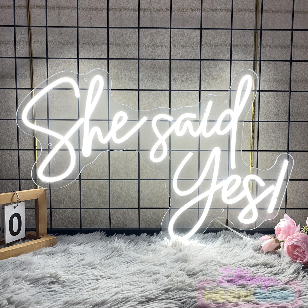 She Said Yes Neon Sign, Engagement Party Welcome Sign, Engagement Sign ...