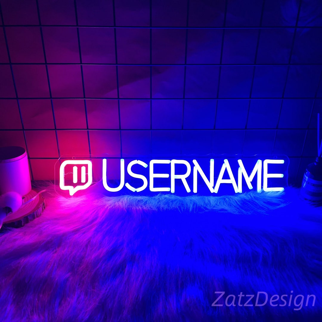 Custom Neon Sign Gamer Tag, Gamer Twitch Neon Sign Custom, Game Room ...