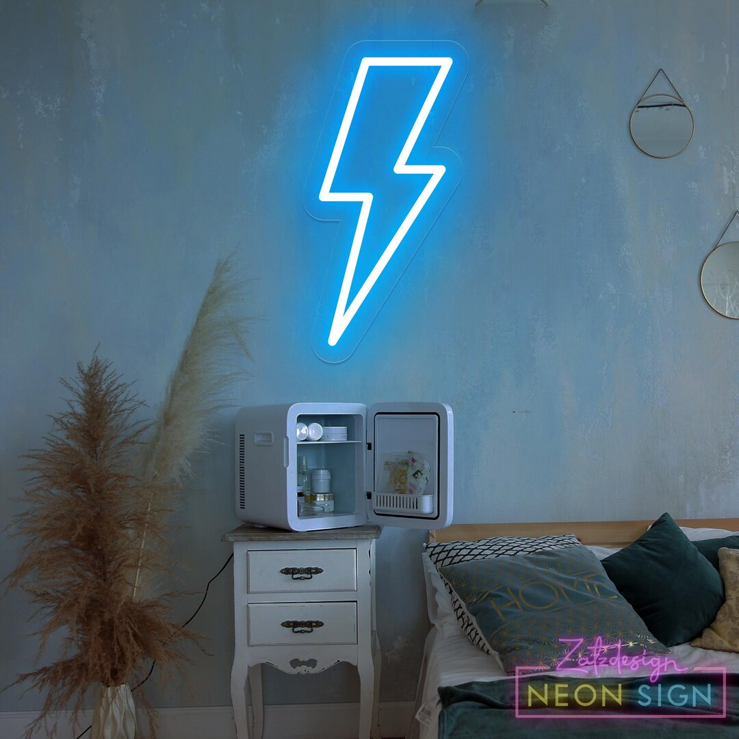 Lightning Bolt Neon Sign, Thunder Neon Light, Weather Neon Sign, Neon ...