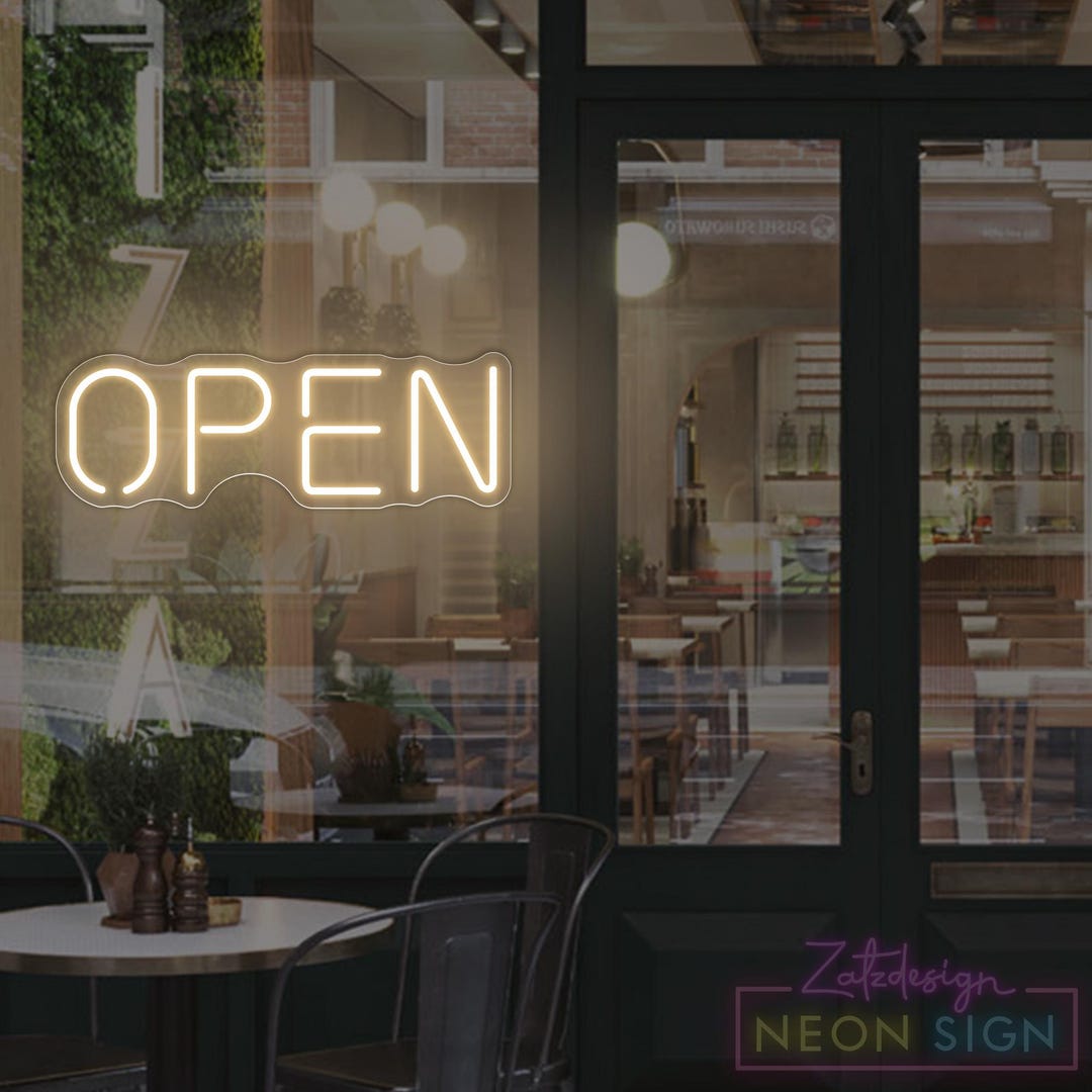 Modern Open Sign, Open Neon Sign, ,open Light up Sign, Battery Operated ...