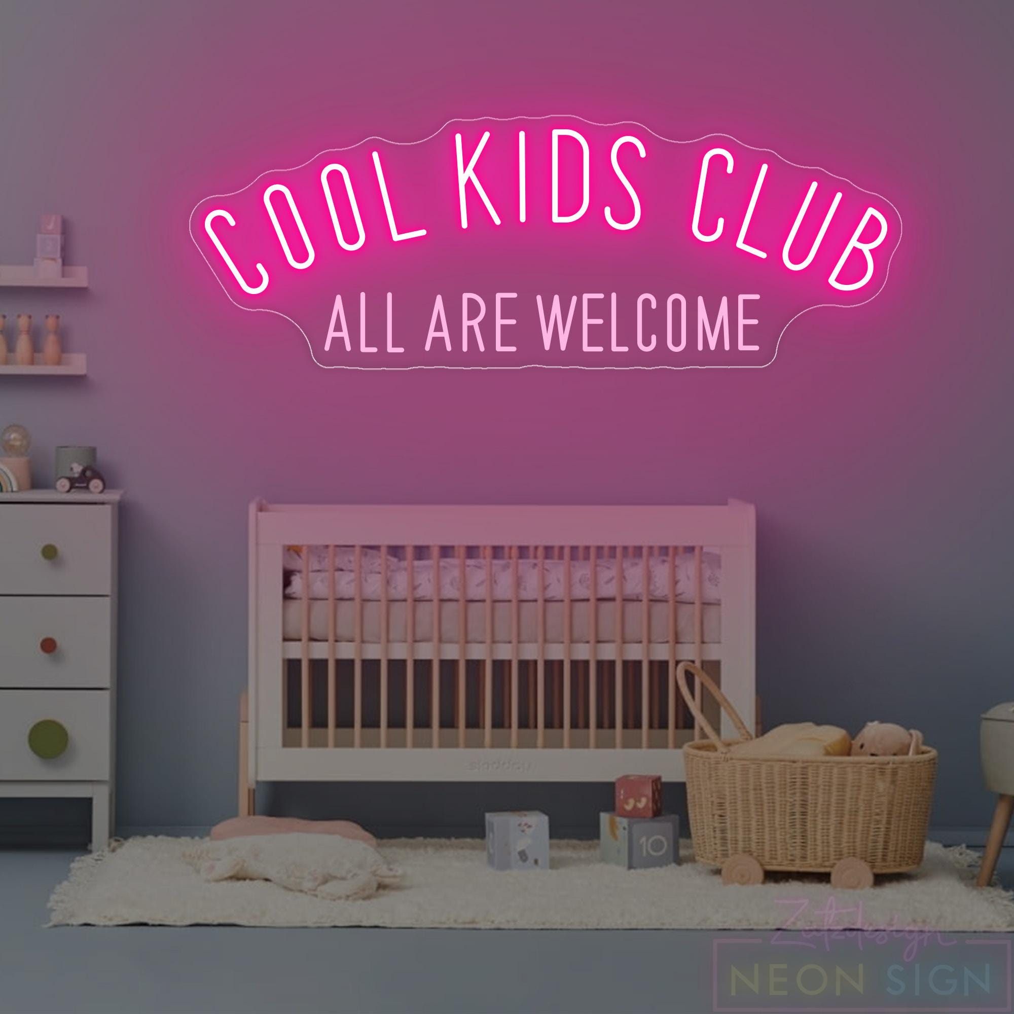 Cool Kids Club All Are Welcome Neon Sign,playroom Decor,kids Room Decor ...