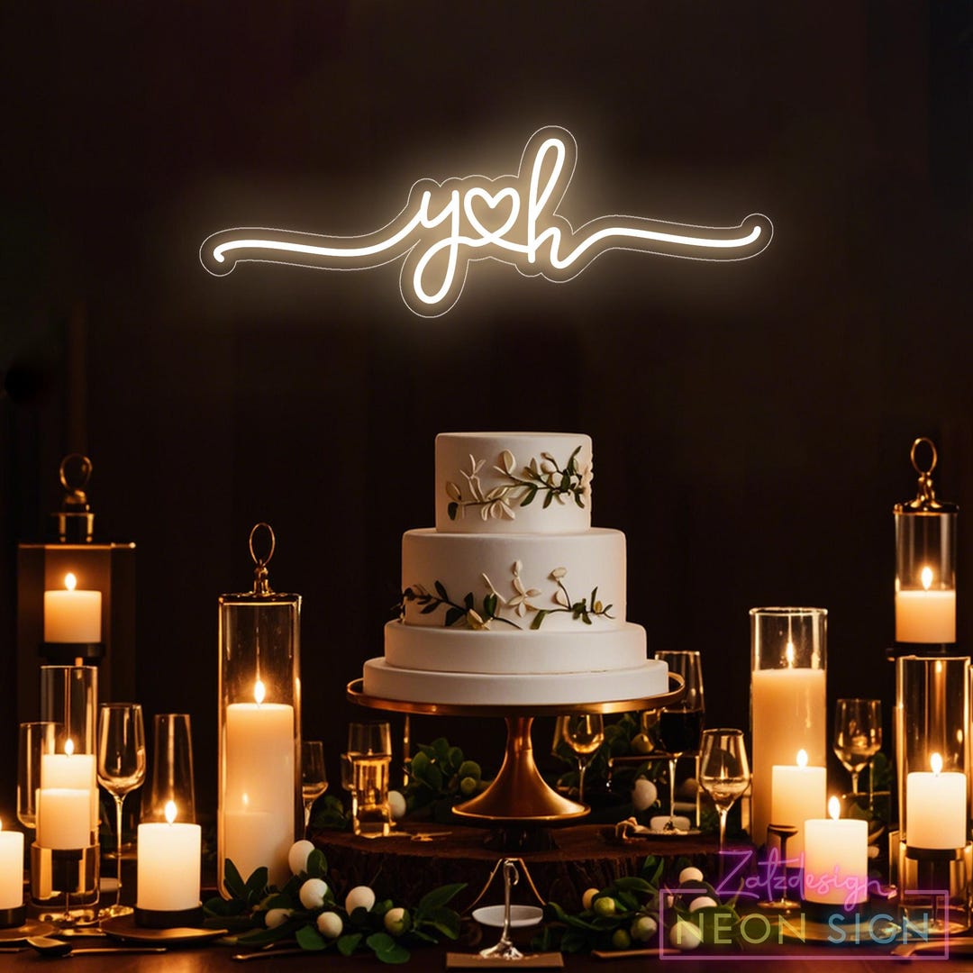 Custom Initials Neon Wedding Sign, Wedding Decor, Couple Initials LED ...
