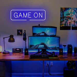 Game on Neon Sign,custom Game Sign,neon Light Bedroom,game Room Sign ...
