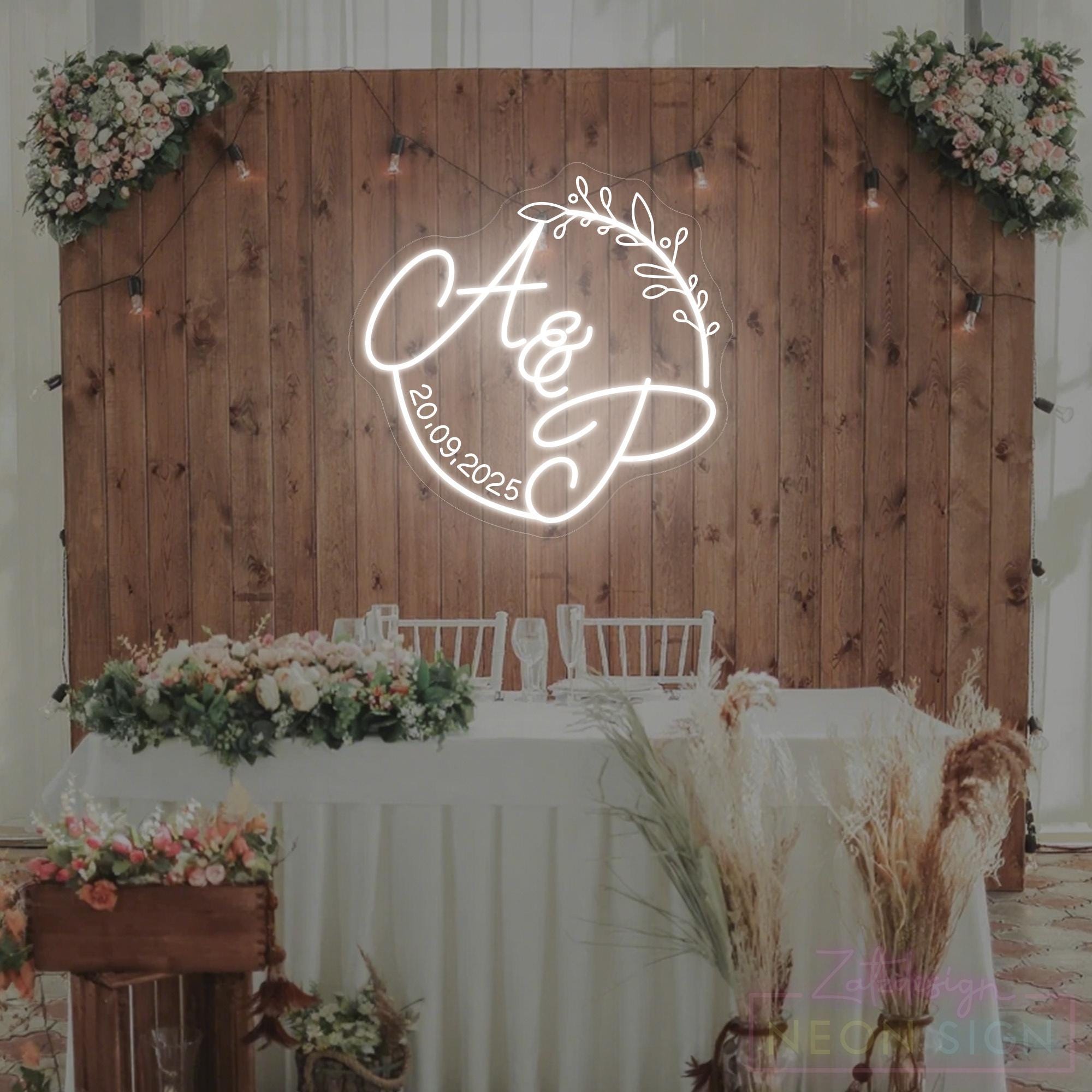 Custom Wedding Initials Neon Sign,couple Name Light,mr and Mrs Monogram ...