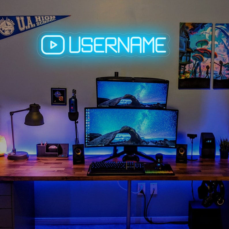 Custom Youtube Neon Sign, Youtuber Name Neon Sign, Custom Twitch Sign ...