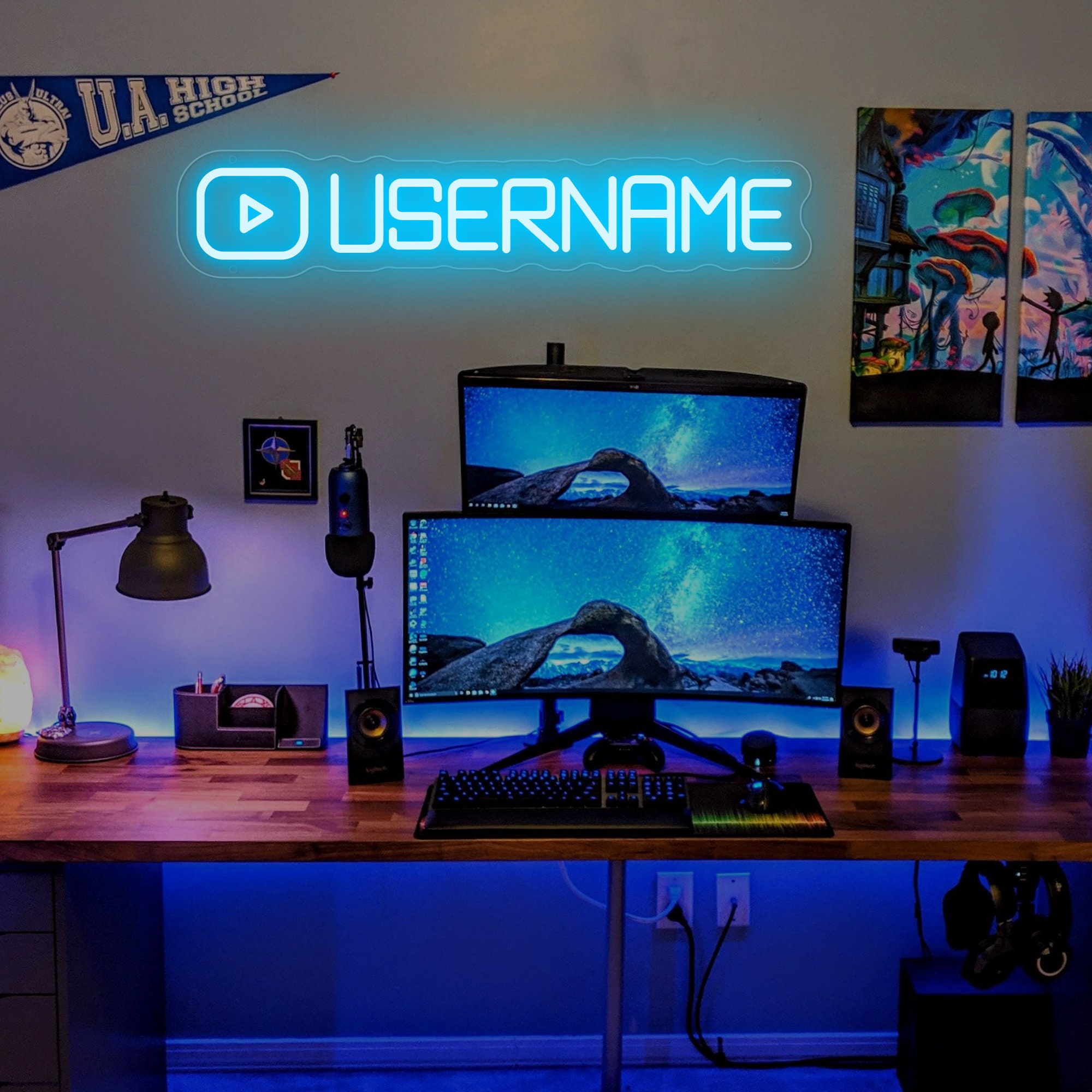 Custom Youtube Neon Sign, Youtuber Name Neon Sign, Custom Youtube Sign ...